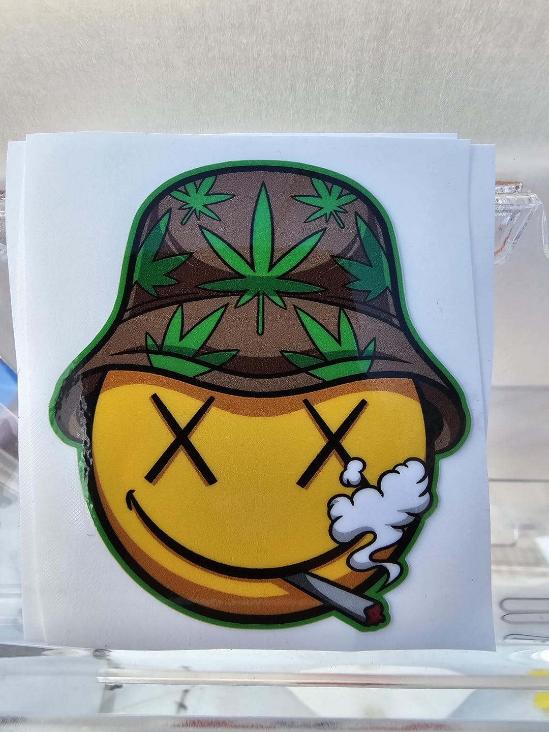 Emoji Decal Sticker Smoking Weed Mary Jane Stoner Streetwear Joint ...