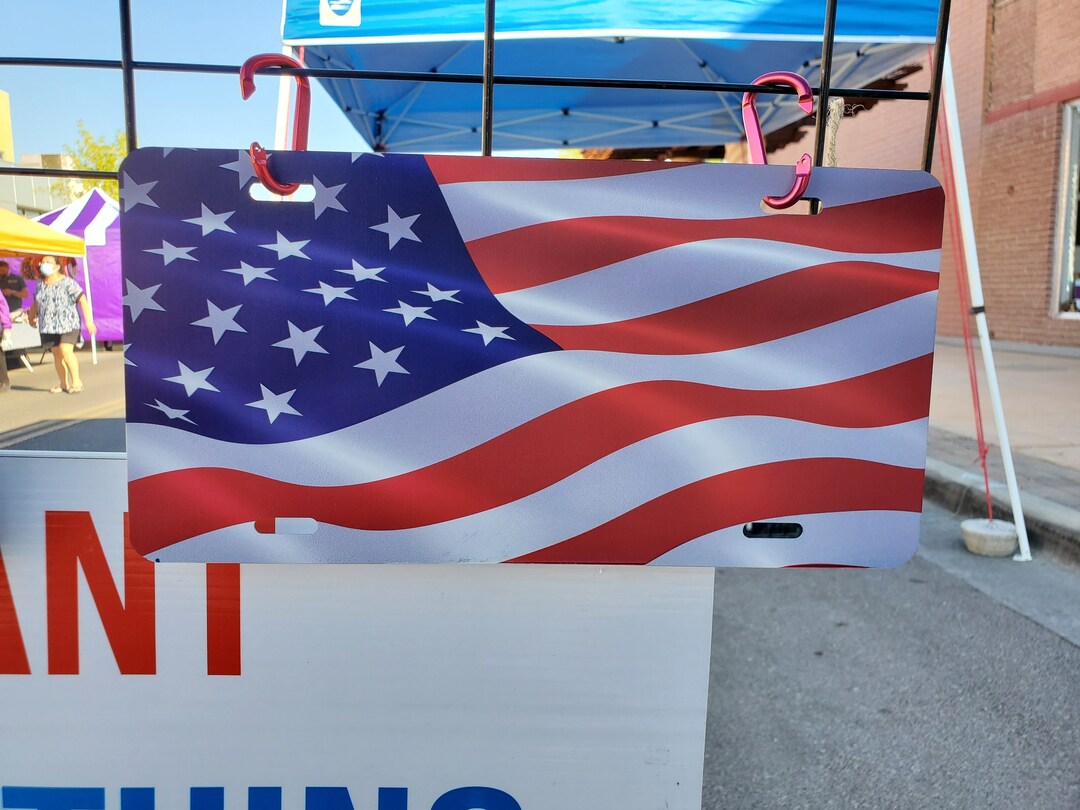 US American Flag License Plate - Etsy