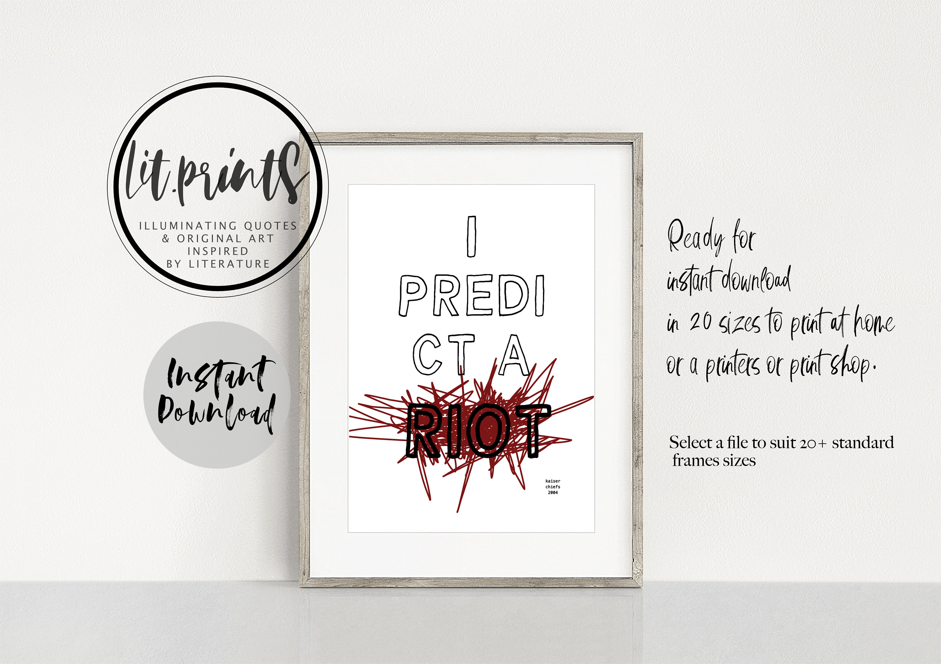 I Predict A Riot. Music, Lyrics, Quote, Home Decor, Wall Art, Art ...