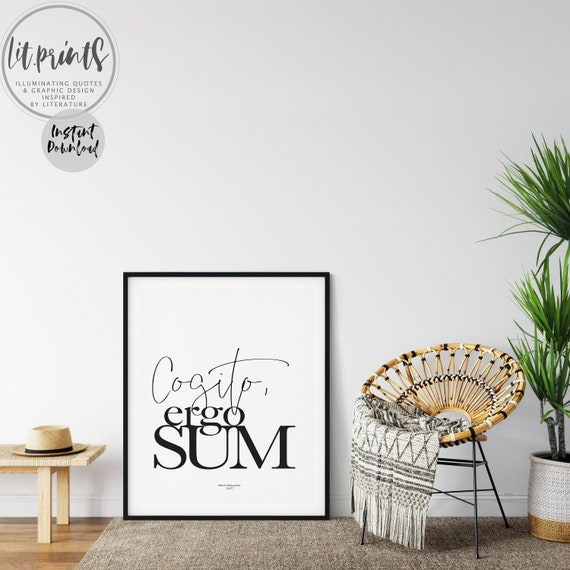 Cogito Ergo Sum. Descartes. French Philosophy Latin | Etsy