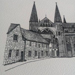 Durham Cathedral - Hand Drawn Print Ink Art - Etsy