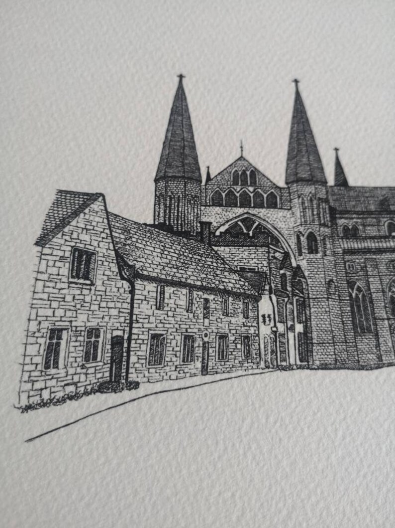 Durham Cathedral - Hand Drawn Print Ink Art - Etsy