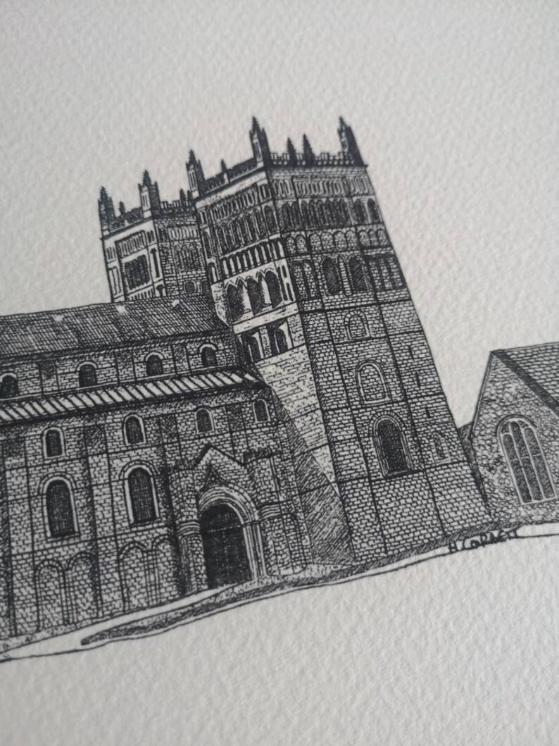 Durham Cathedral - Hand Drawn Print Ink Art - Etsy