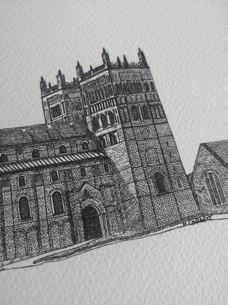 Durham Cathedral - Hand Drawn Print Ink Art - Etsy