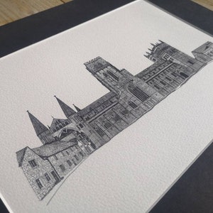 Durham Cathedral - Hand Drawn Print Ink Art - Etsy