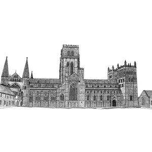 Durham Cathedral - Hand Drawn Print Ink Art - Etsy