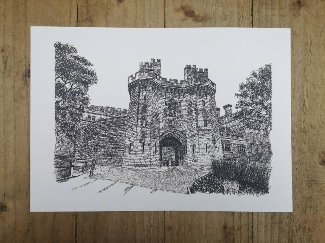 Lancaster Castle Print, Hand Drawn Artwork, Pen and Ink Drawing - Etsy