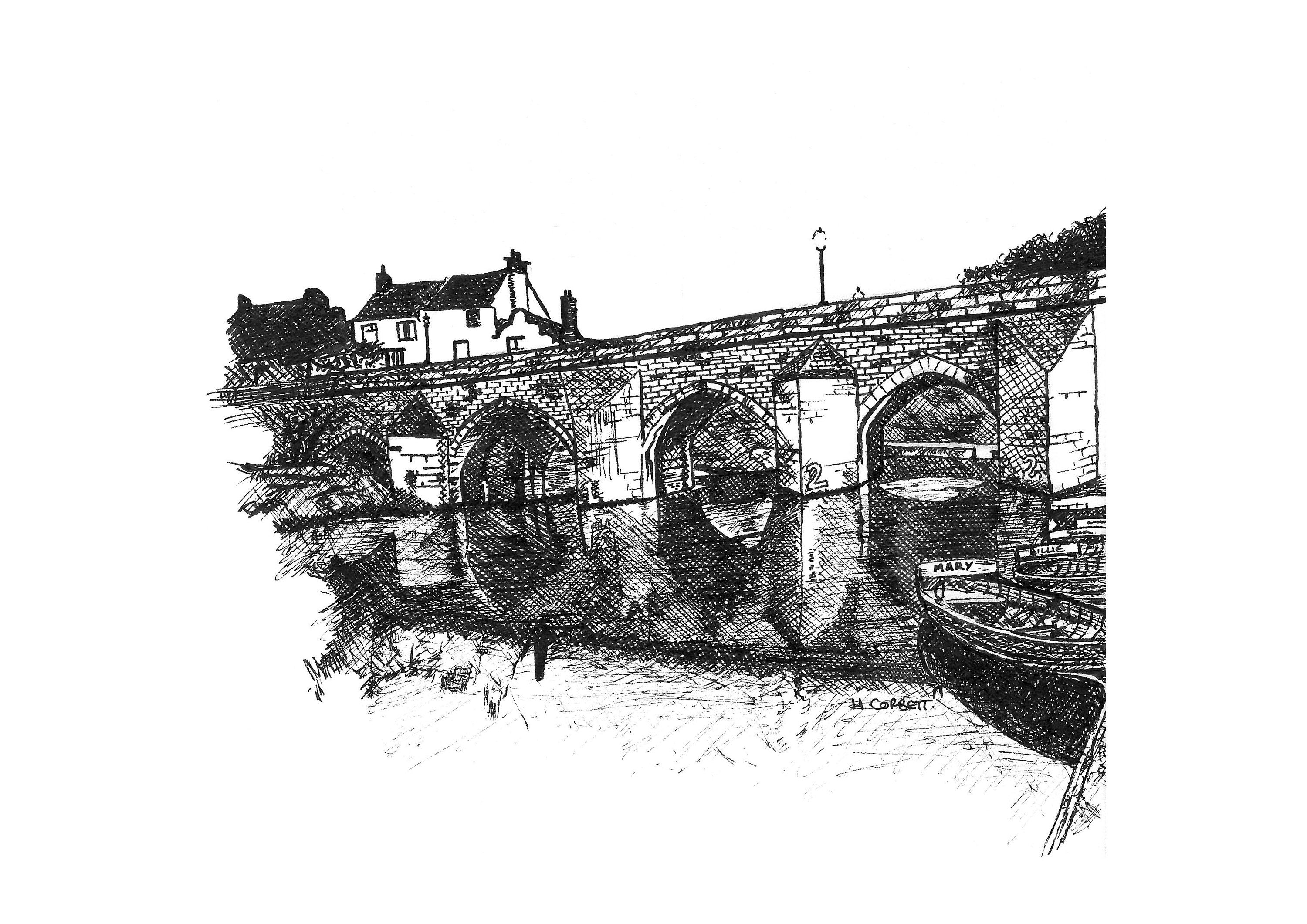 Durham Elvet Bridge, Hand Drawn Print, Pen and Ink Artwork - Etsy UK