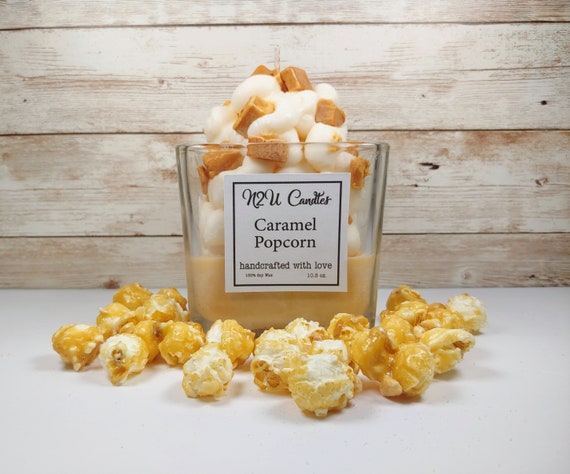 Caramel Popcorn Soy Wax Candles Popcorn Candles Elegant | Etsy