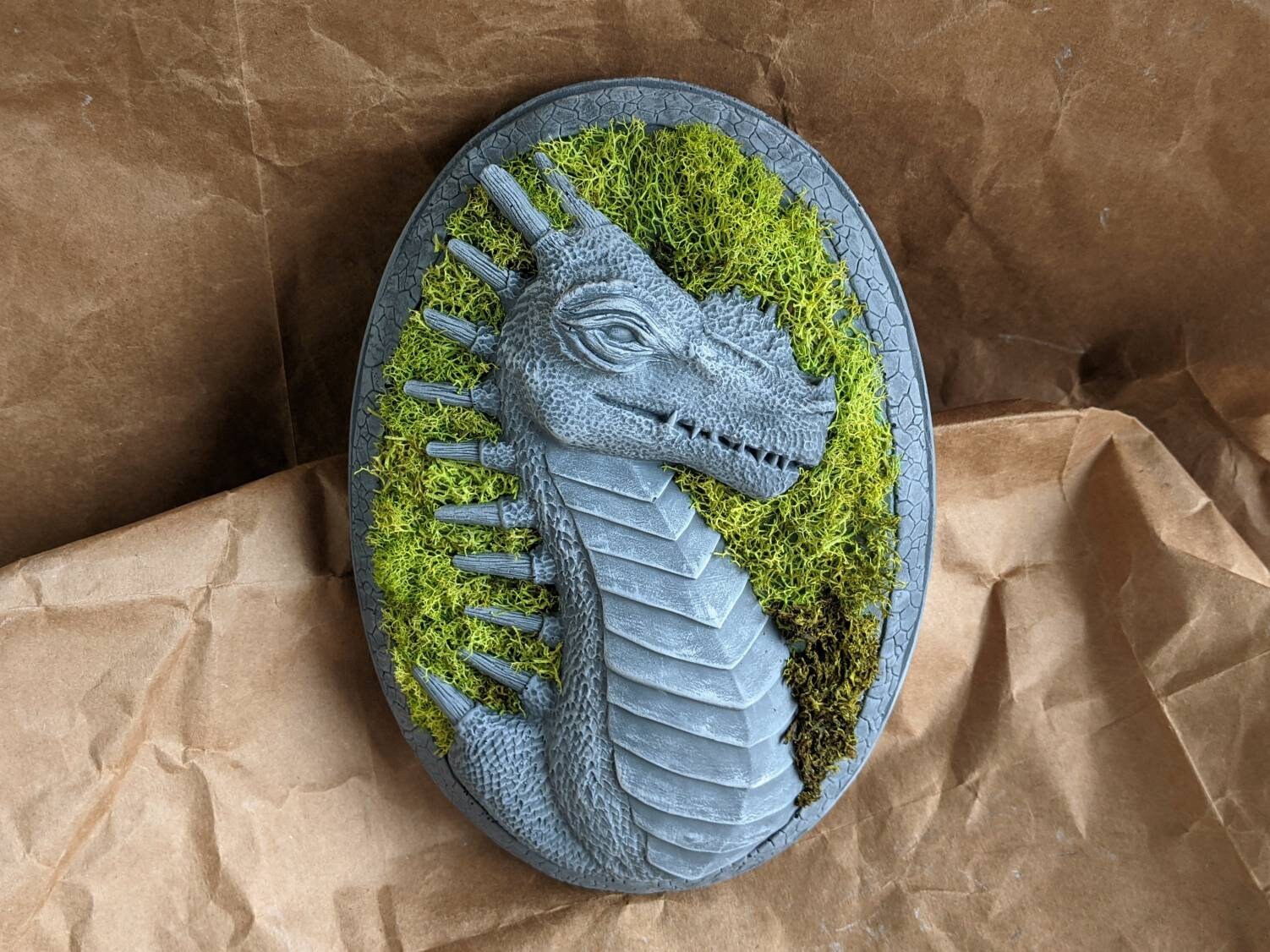 Mossy Stone Dragon Portrait | Gifts for Witches, Wizards, Druids, and ...