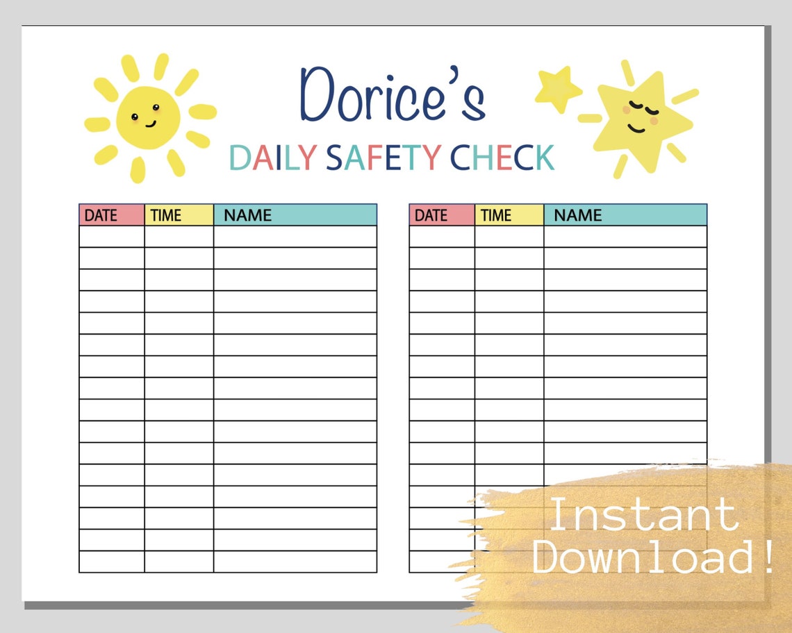 Daily Safety Checklist and Monthly Safety Drill Logs for Daycare - Etsy