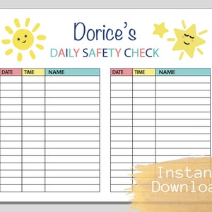 Daily Safety Checklist and Monthly Safety Drill Logs for Daycare - Etsy