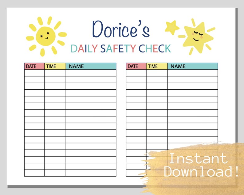 Daily Safety Checklist and Monthly Safety Drill Logs for Daycare - Etsy