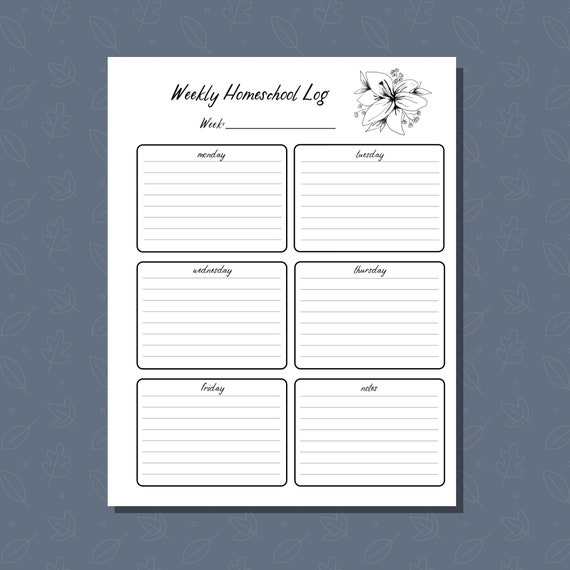 Homeschool To Do List Weekly Homeschool Log Daily to do | Etsy