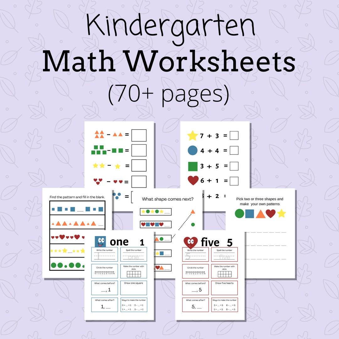 Kindergarten Math Worksheets - Etsy