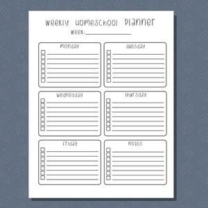 Weekly Homeschool Planner, Monday Through Friday, Editable Printable ...