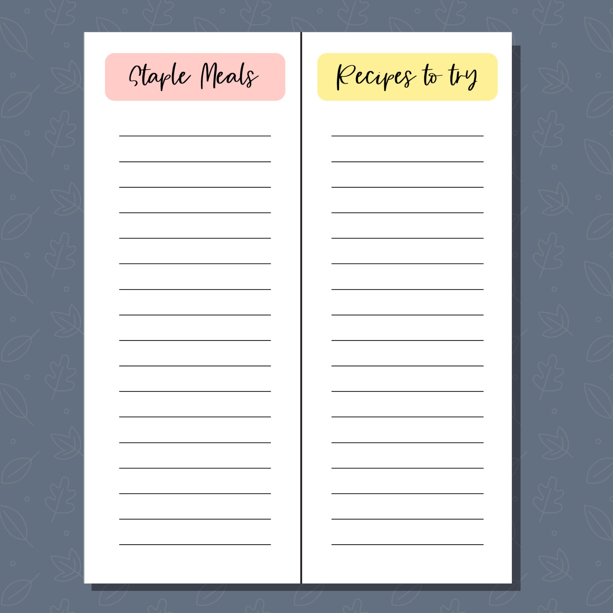 Weekly Meal Plan, Horizontal and Vertical Option, Editable Printable ...