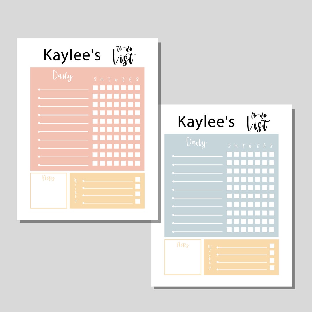 Editable Daily & Weekly to Do List: Printable Responsibility Chart (PDF ...