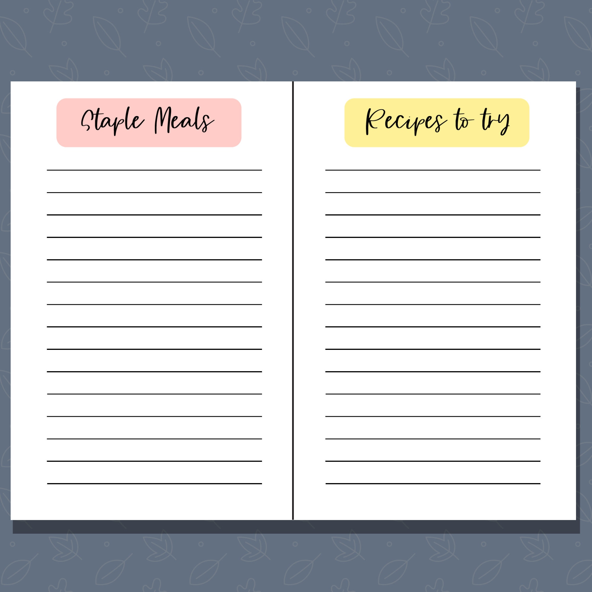 Weekly Meal Plan, Horizontal and Vertical Option, Editable Printable ...