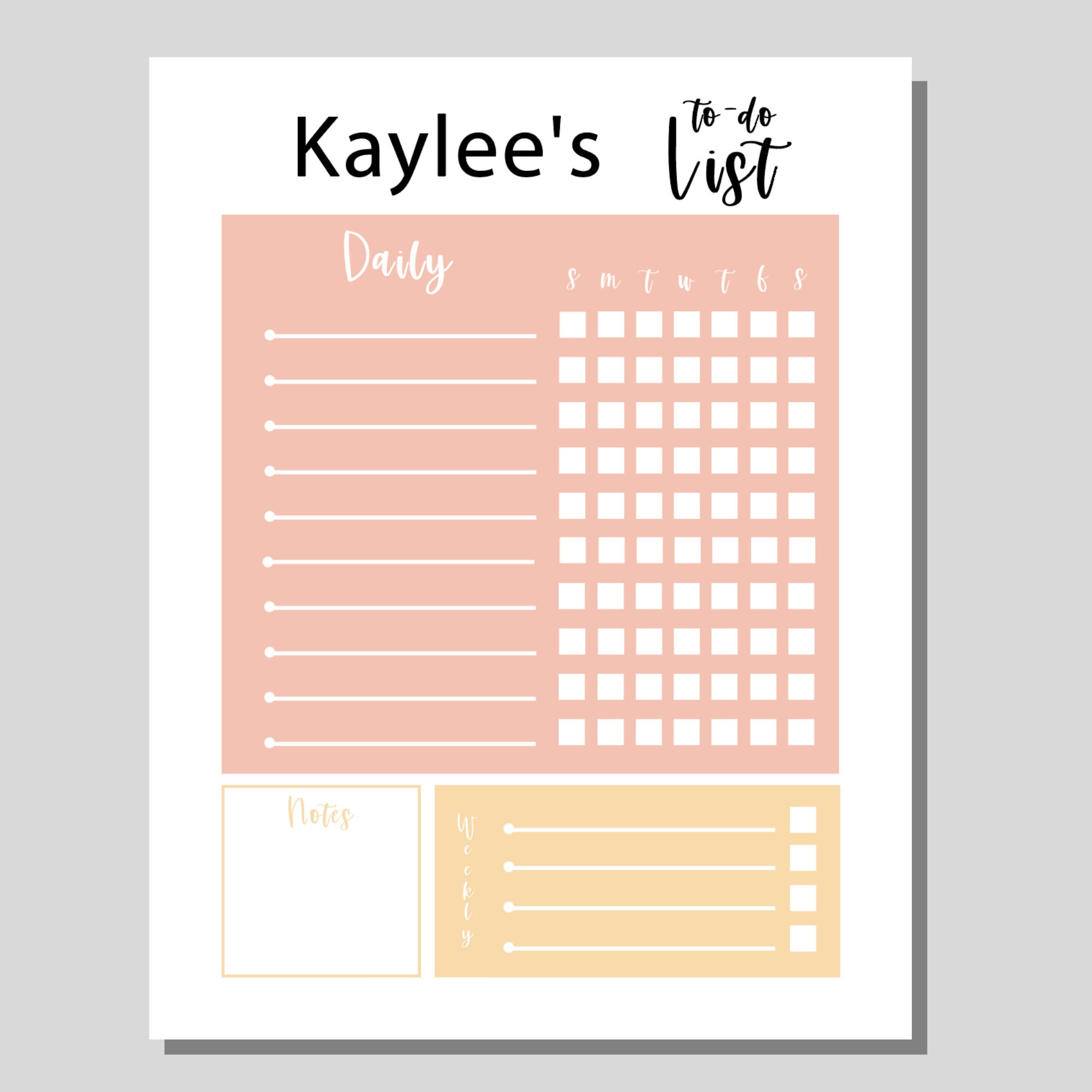 Editable Daily & Weekly to Do List: Printable Responsibility Chart (PDF ...