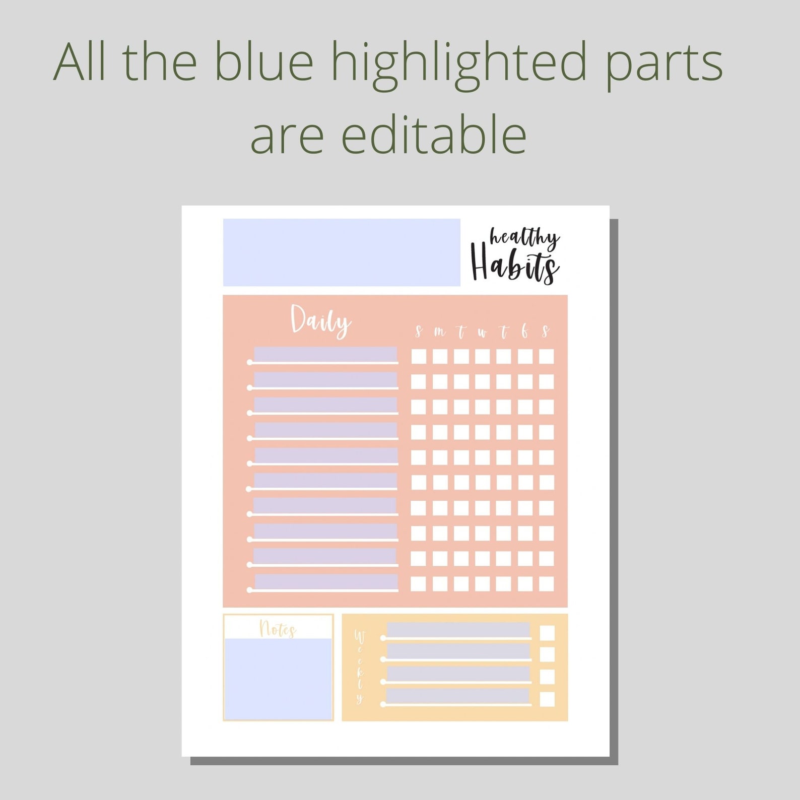 Daily and Weekly Healthy Habit Tracker, Responsibility Chart, Kids ...