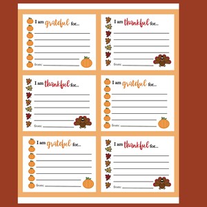 Thanksgiving Card Printable, Grateful For, Thankful For, Writing Prompt ...