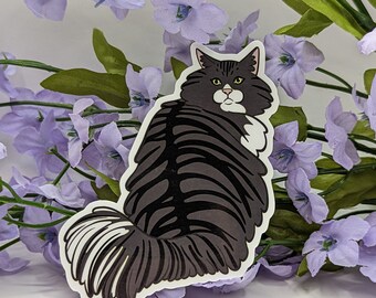 Long Haired Cat Silhouette Vinyl Sticker Car Decal - Etsy