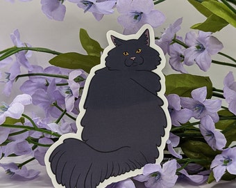 Long Haired Cat Silhouette Vinyl Sticker Car Decal - Etsy