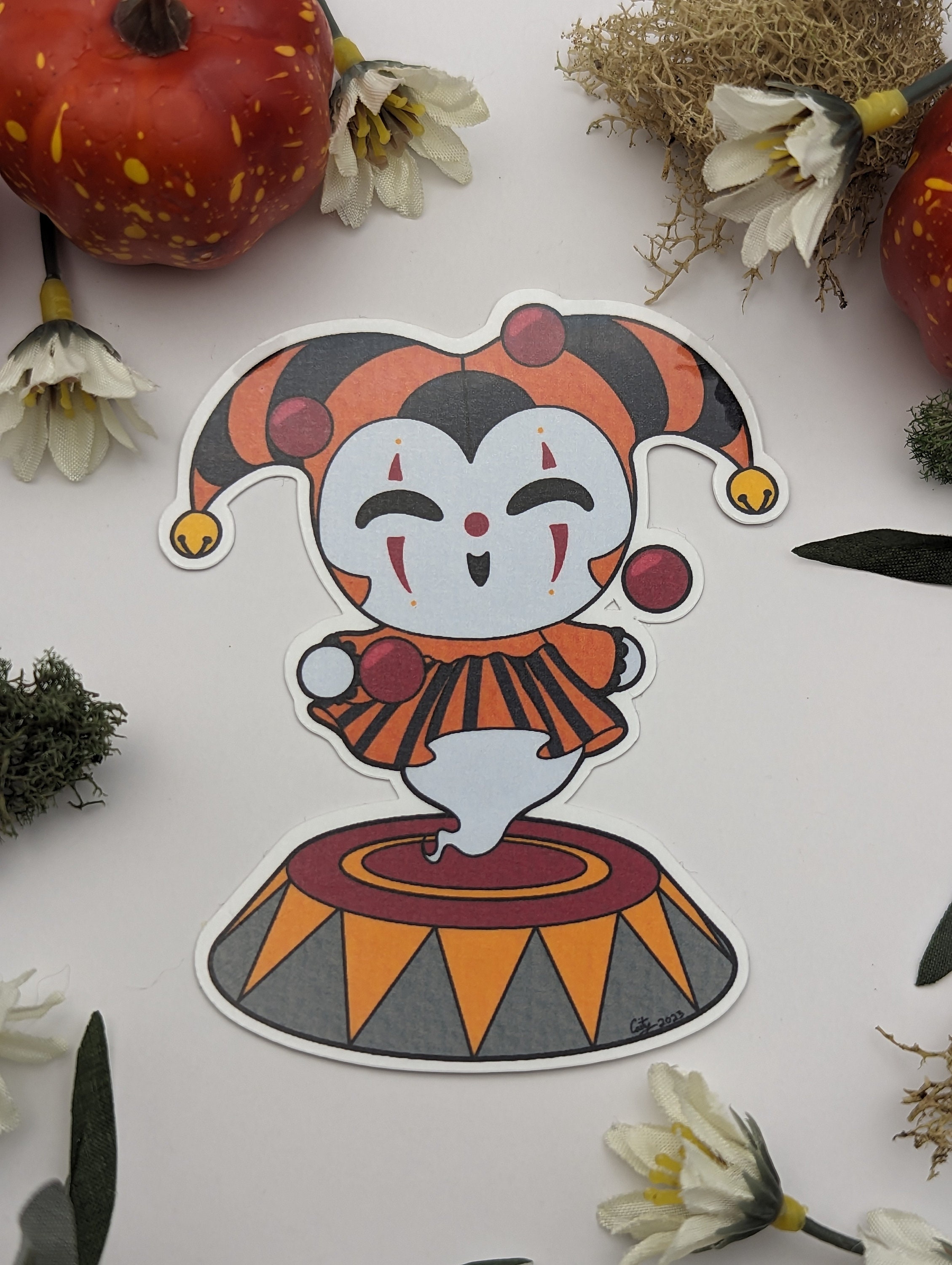 Halloween Cutie Sticker Jester Ghost - Etsy
