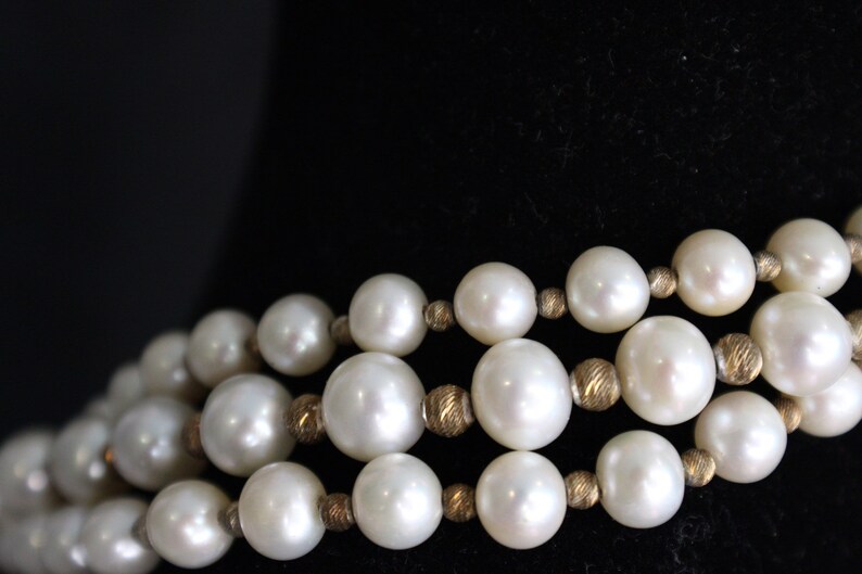 Freshwater Pearl 3 Strand Necklace Marked ISP - Etsy