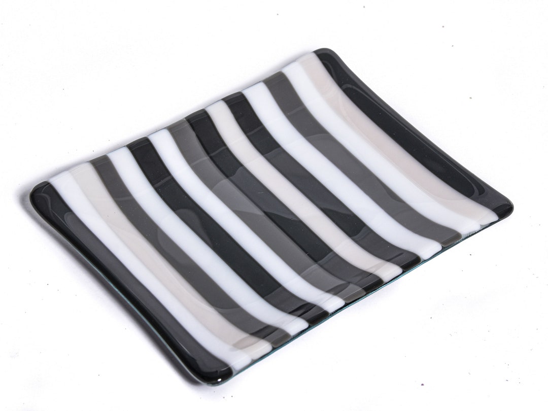 Fused Glass Stripes Platter Table Decor,unique Hostess Gift, Serving ...
