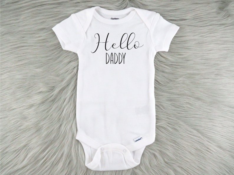 Hello Daddy Onesie® Baby Onesie® Baby Announcement Onesie® Baby Shower ...