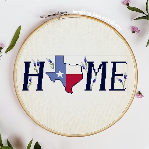 Texas State Bluebonnets Cross Stitch Pattern PDF - Etsy