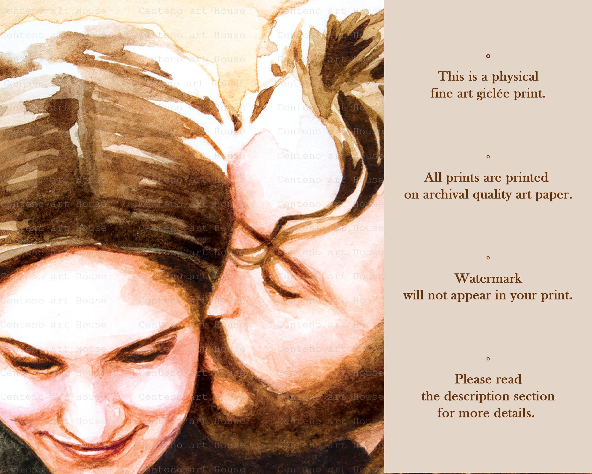 Jesus and Virgin Mary Hug Watercolor Print, Modern Christian Art ...