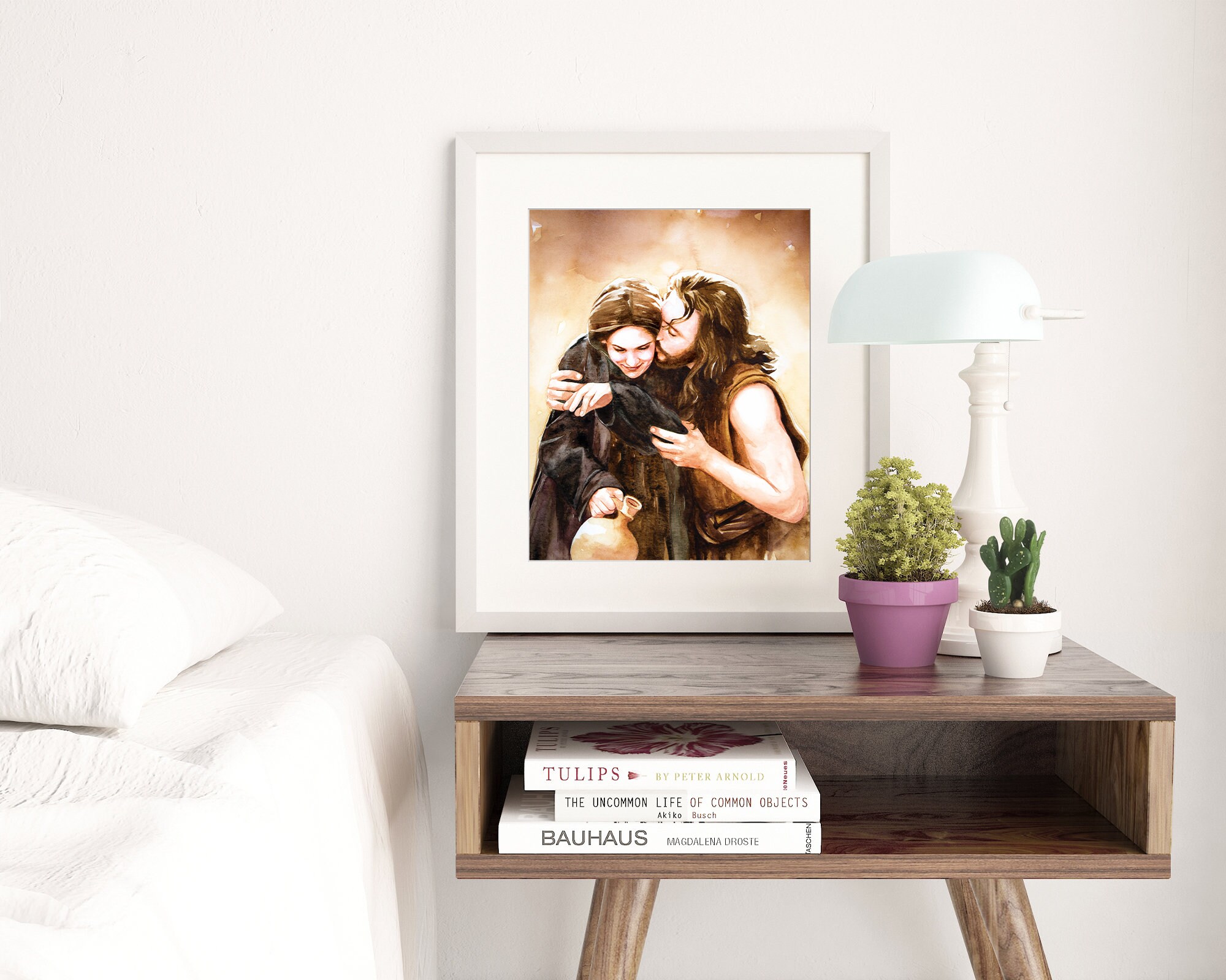 Jesus and Virgin Mary Hug Watercolor Print, Modern Christian Art ...