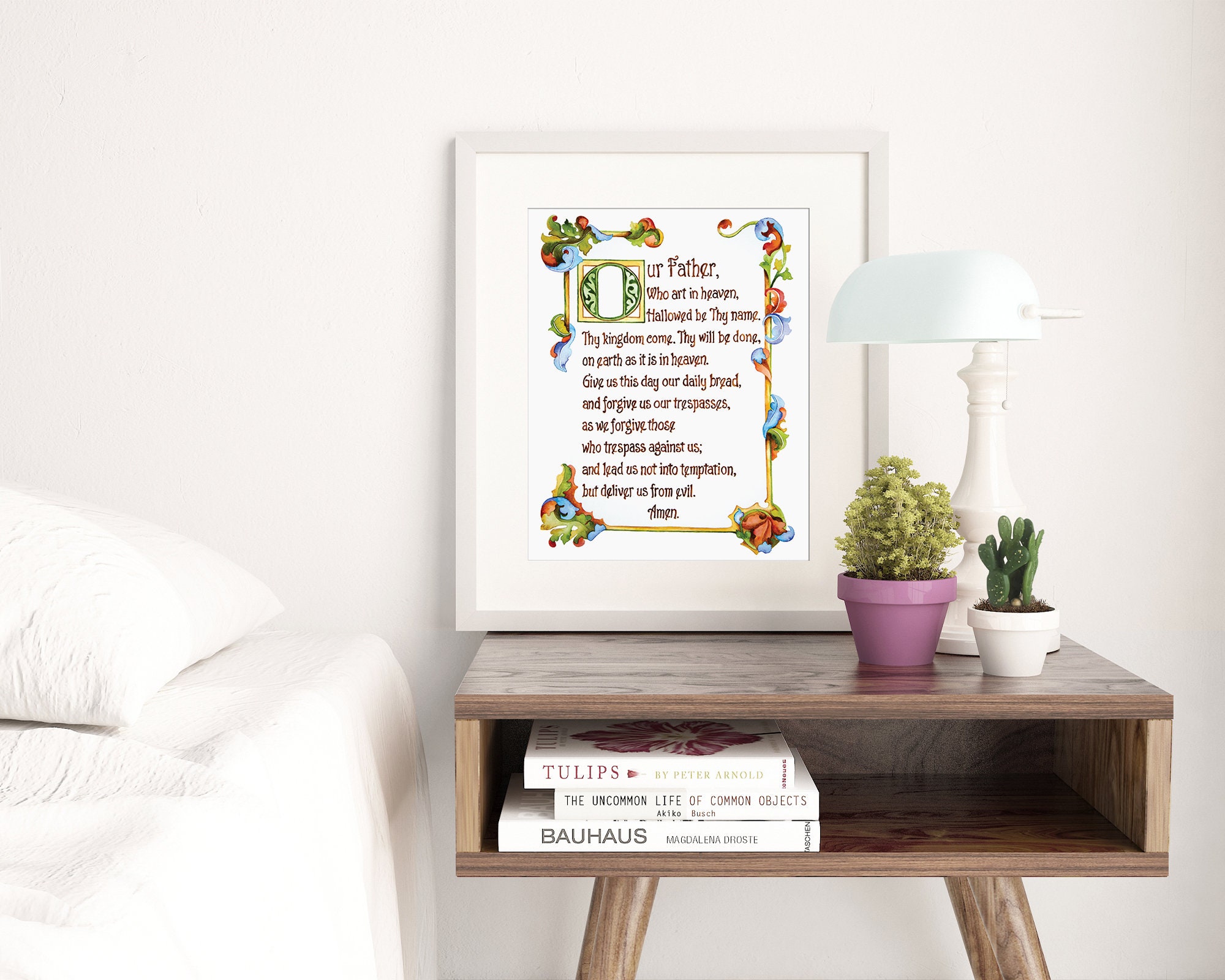 Our Father Prayer Catholic Painting Original Watercolor Hand - Etsy