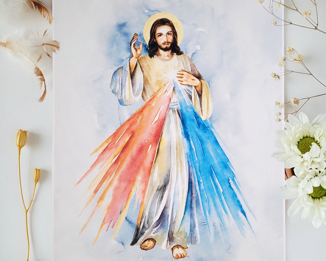 I Trust in You Divine Mercy Painting, Hand Painted Religious Art ...