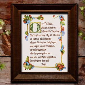Our Father Prayer Catholic Painting Original Watercolor Hand - Etsy