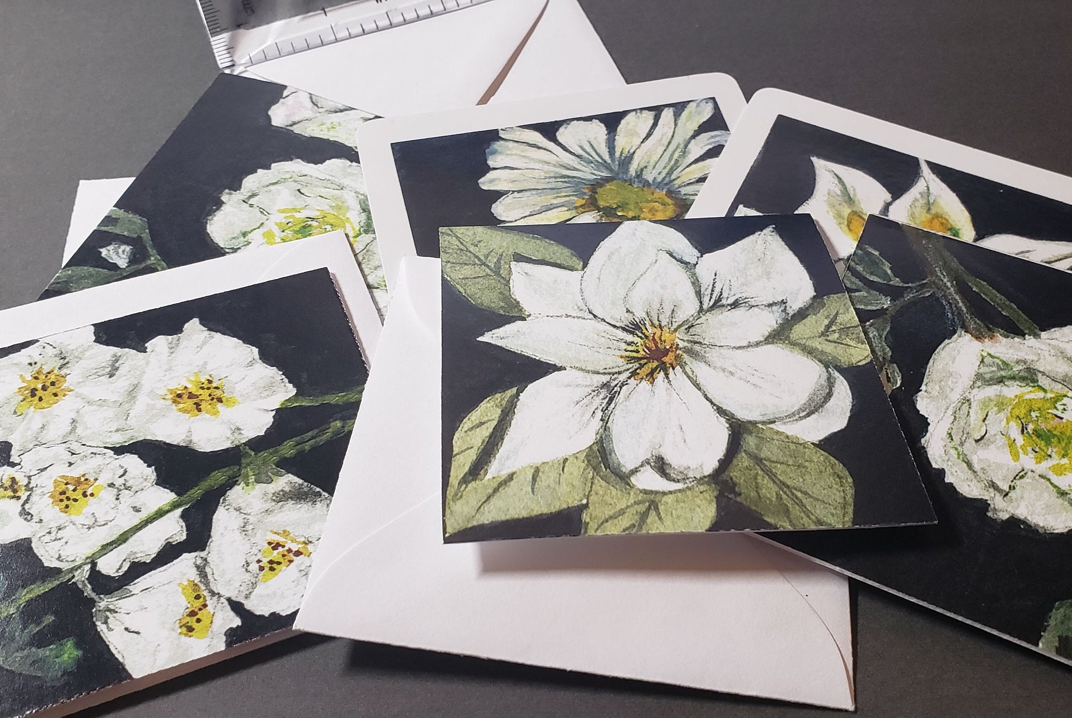 Beautiful, Original Art 3” Square Gift Cards From Joni Silva's White ...