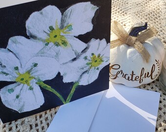 Beautiful Original Art White Daisy Greeting Card From Joni | Etsy