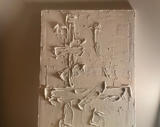 White Texture Painting | No Frame | Wall Decor | Minimalist | Canvas ...