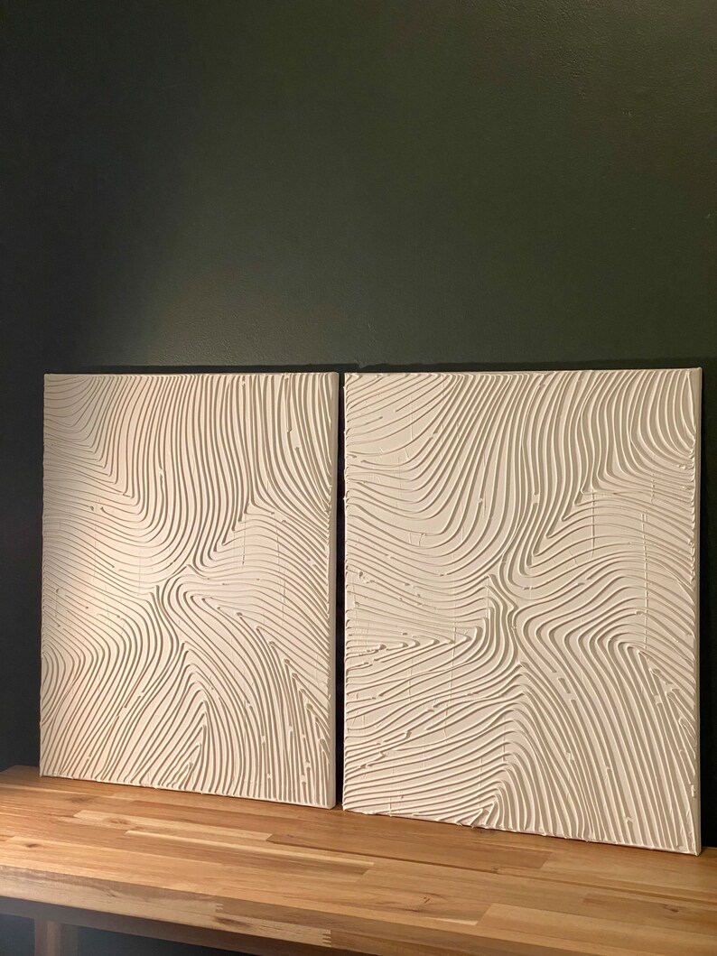 Organic Line Texture Painting on Canvas – Minimalist Textured Wall Art ...