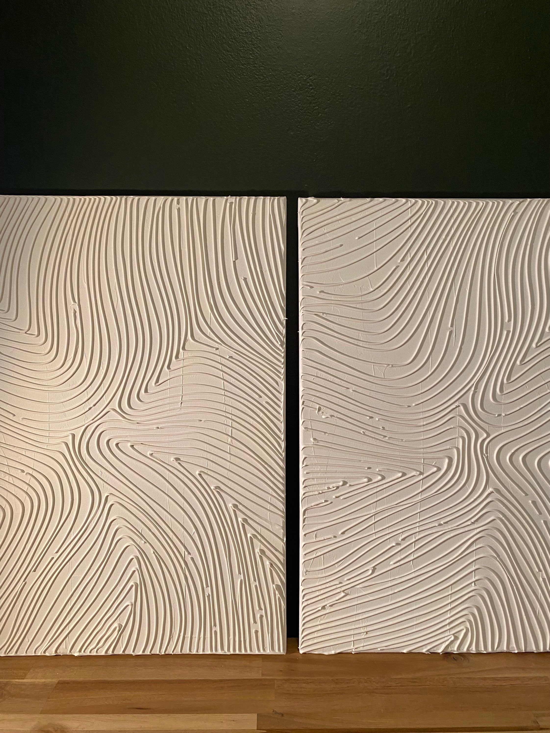 Organic White Line Texture Painting Wall Art Texture Wall - Etsy