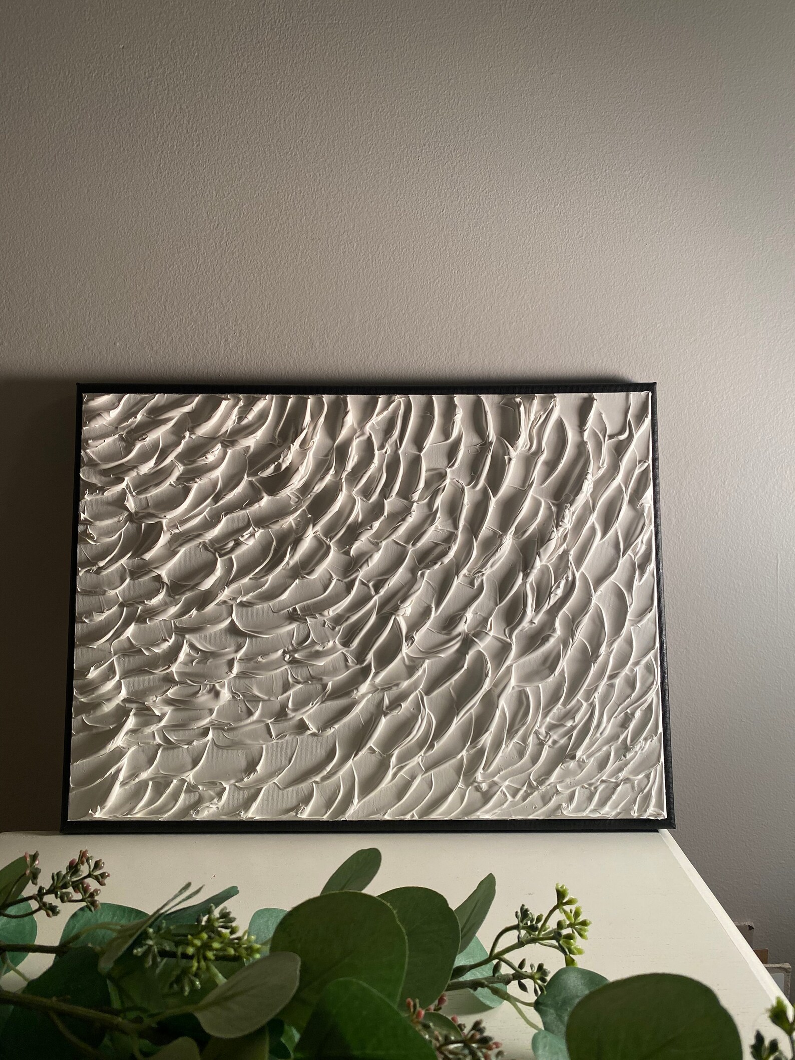 Waves White Texture Painting | "whitecaps" | Wall Art | Texture Wall ...
