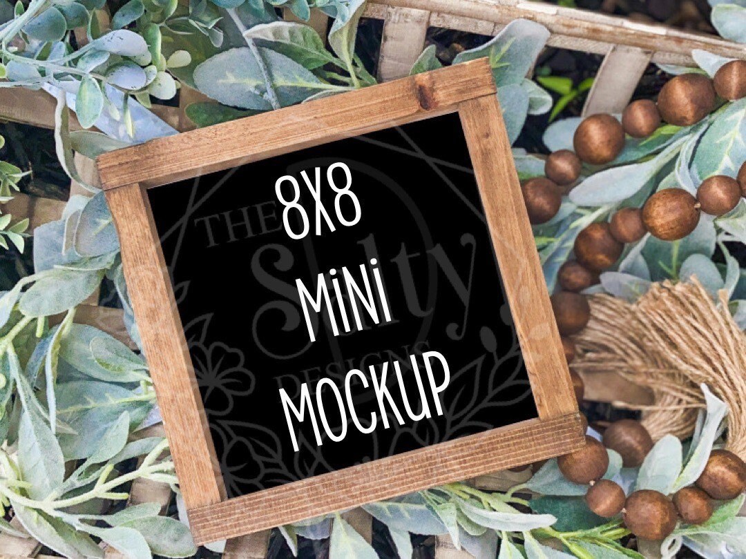 Wood 8x8 Sign Mock up | Mini Blank Wood Sign Mock up | Farmhouse Sign ...