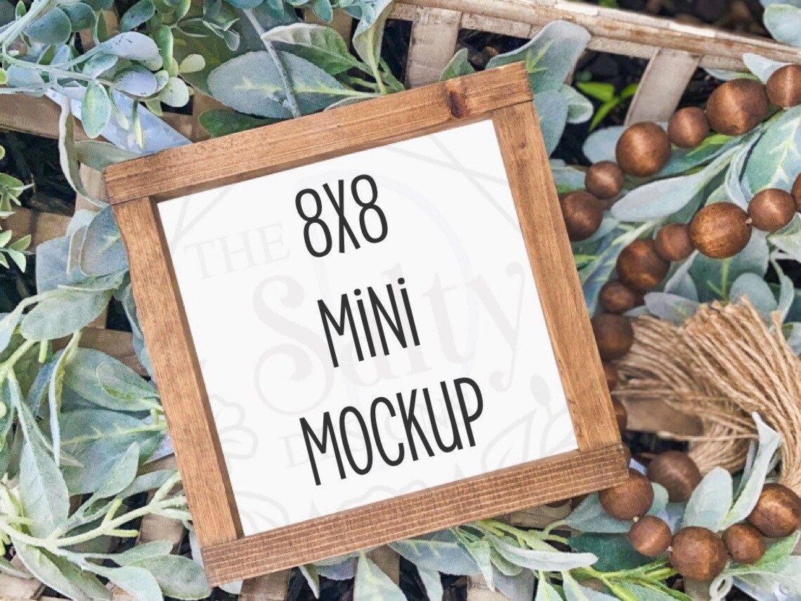 Wood 8x8 Sign Mock up Mini Blank Wood Sign Mock up - Etsy