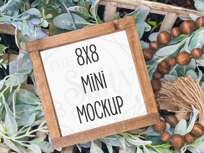 Wood 8x8 Sign Mock up | Mini Blank Wood Sign Mock up | Farmhouse Sign ...
