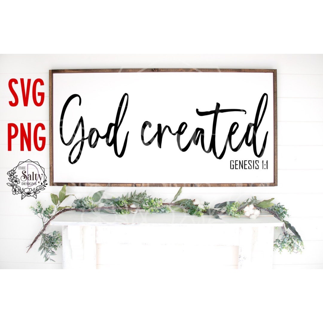Svg Download | God Created Svg | Genesis 1:1 Svg | Bible Verse ...