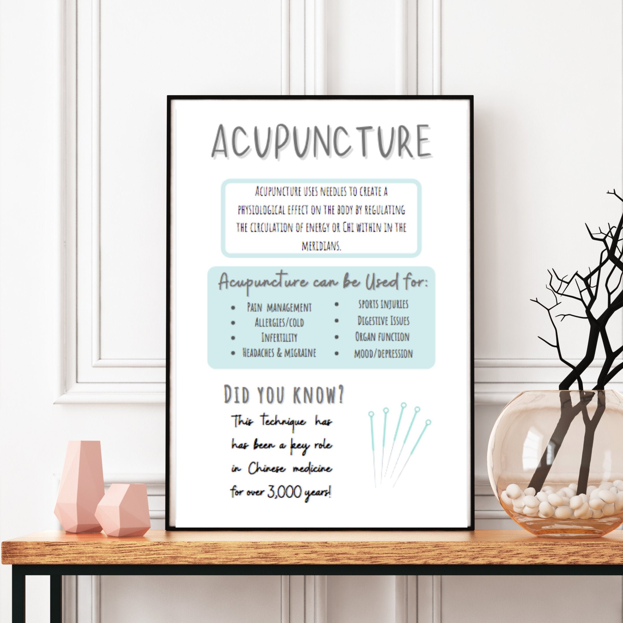 Acupuncture Poster - Etsy