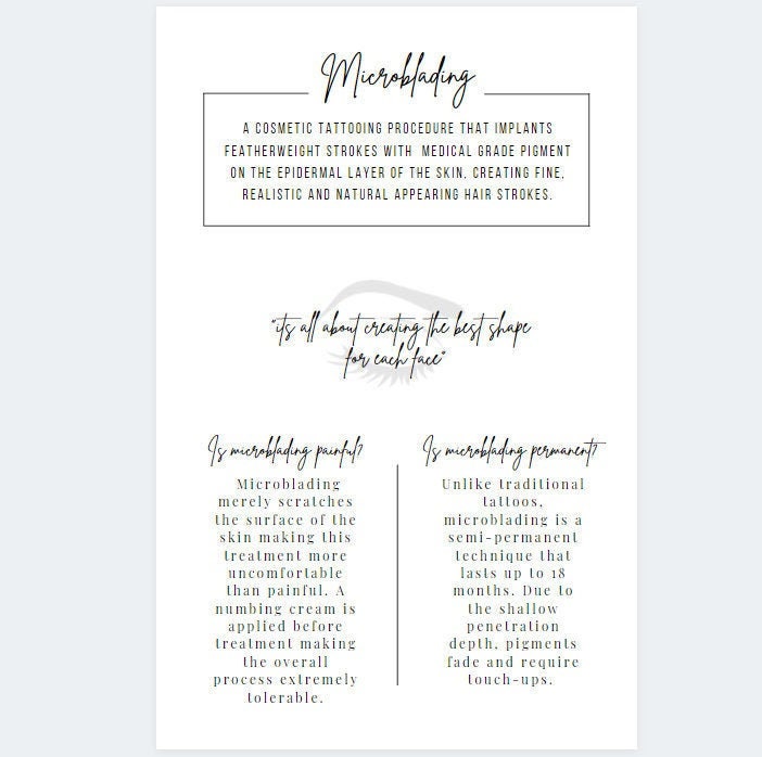 Microblading Poster - Etsy
